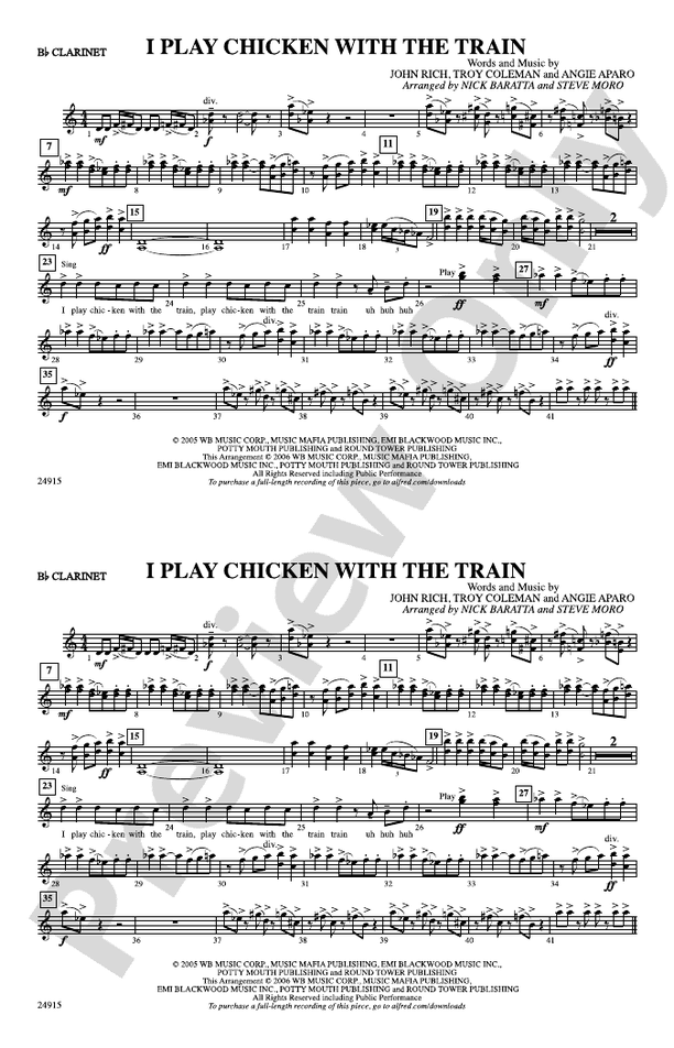 I Play Chicken with the Train: 1st B-flat Clarinet: 1st B-flat Clarinet ...