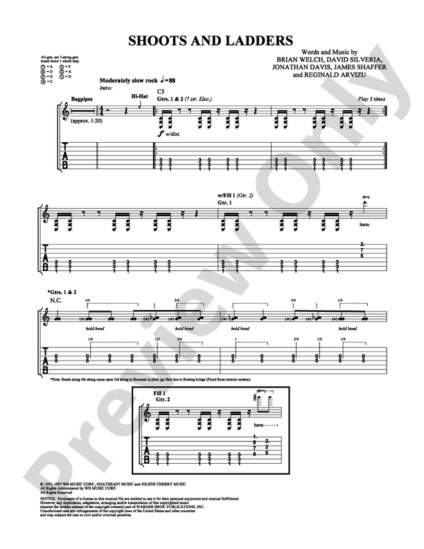 Shoots and Ladders: Guitar TAB: Korn - Digital Sheet Music Download
