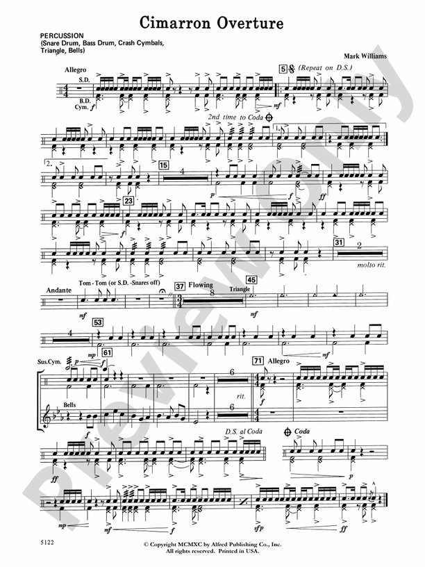 Cimarron Overture: 1st Percussion: 1st Percussion Part - Digital Sheet ...