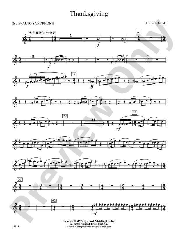 Thanksgiving: 2nd E-flat Alto Saxophone: 2nd E-flat Alto Saxophone Part ...