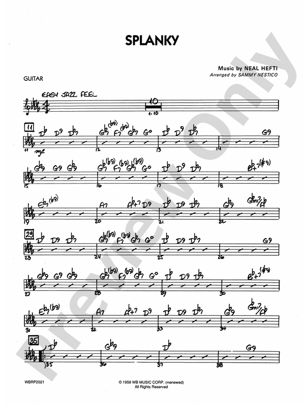 Splanky: Guitar: Guitar Part - Digital Sheet Music Download