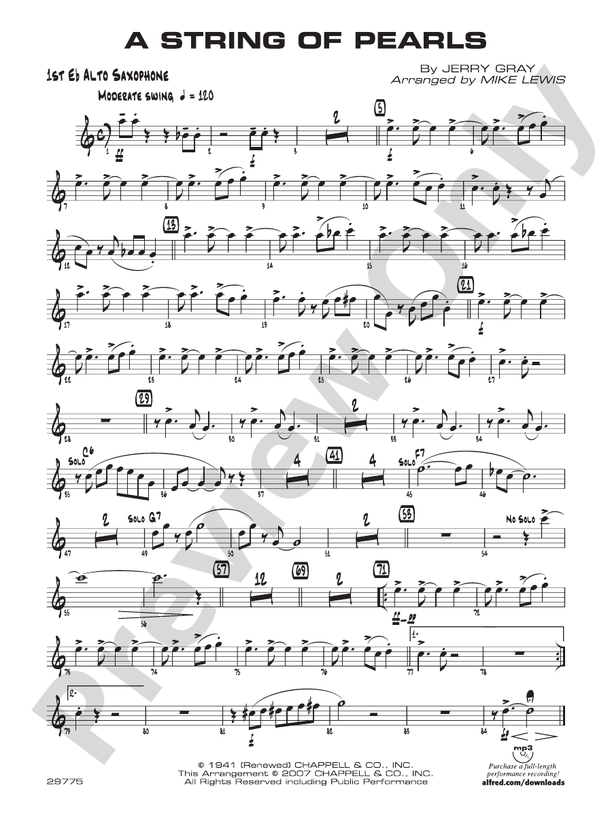 String of Pearls: E-flat Alto Saxophone: E-flat Alto Saxophone Part ...