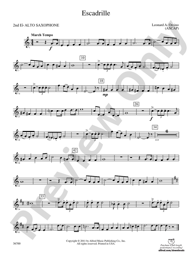Escadrille: 2nd E-flat Alto Saxophone: 2nd E-flat Alto Saxophone Part ...