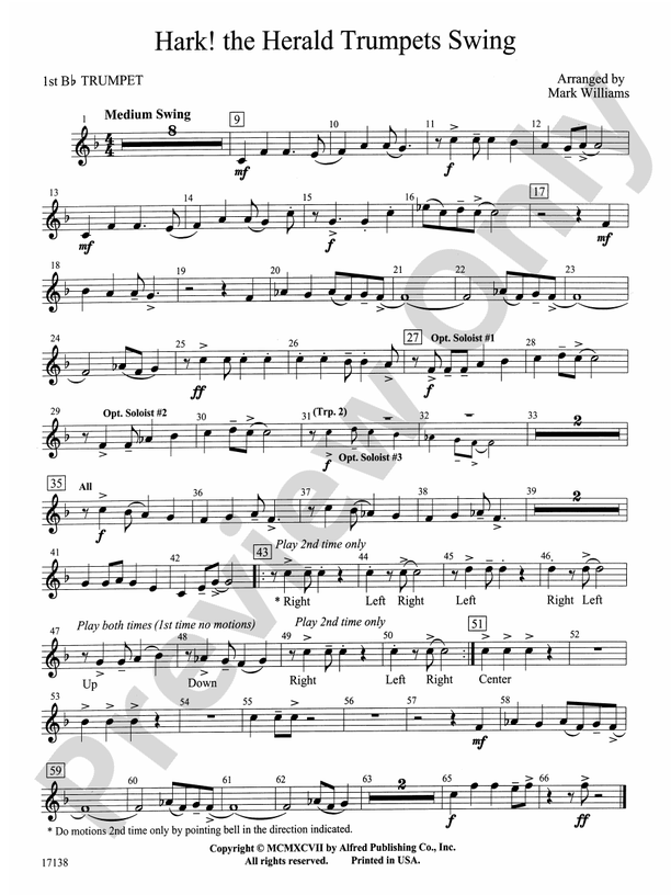 Hark, the Herald Trumpets Swing: 1st B-flat Trumpet: 1st B-flat Trumpet ...
