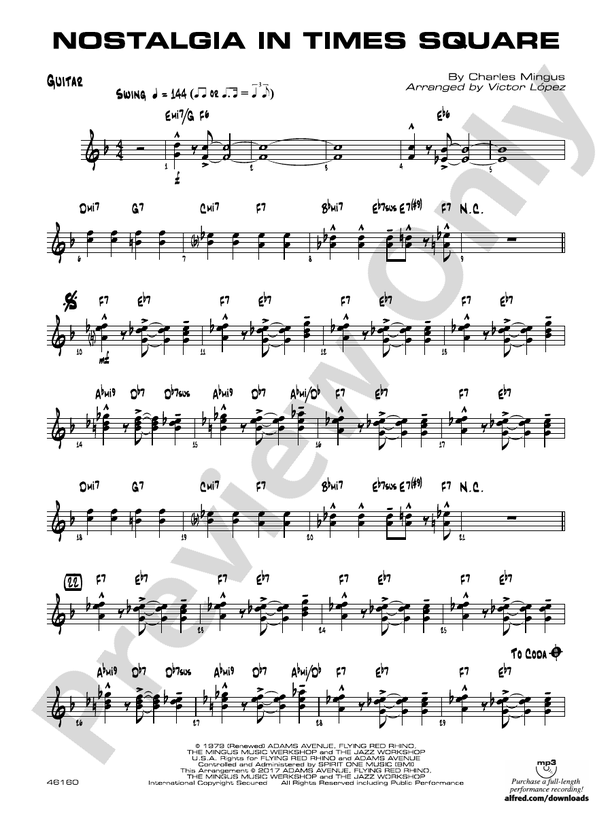 Nostalgia in Times Square: Guitar: Guitar Part - Digital Sheet Music ...