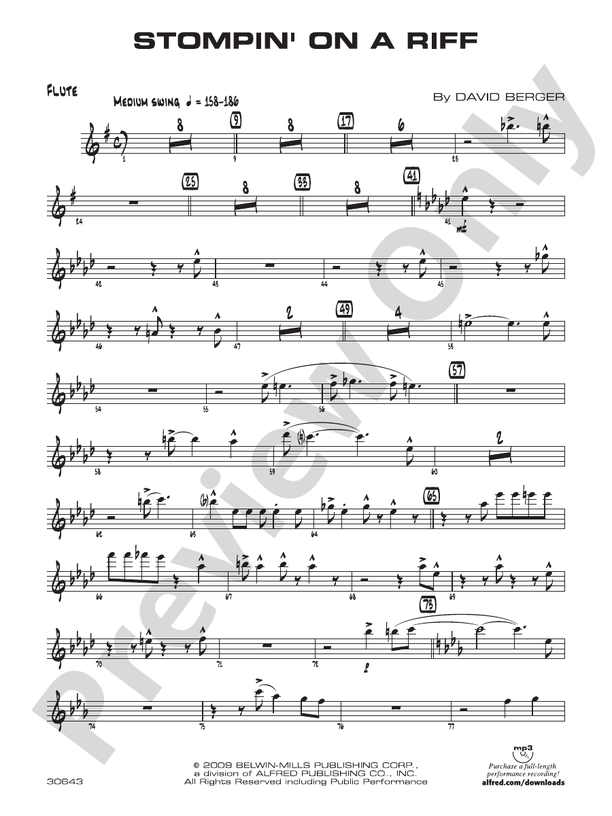 Stompin' on a Riff: Flute: Flute Part - Digital Sheet Music Download