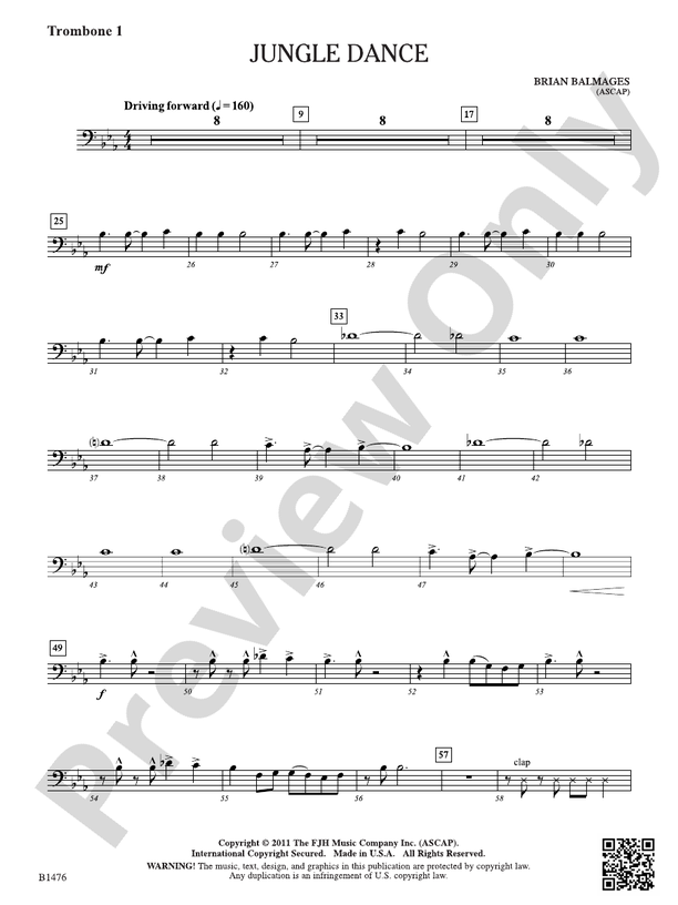 Jungle Dance: Trombone 1: Trombone 1 Part: Brian Balmages - Digital ...