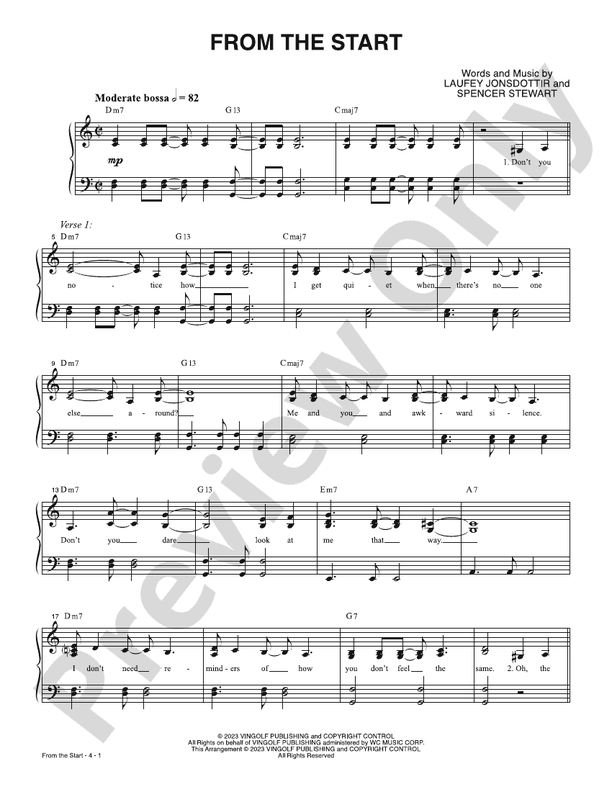From The Start: Piano: Laufey Stewart - Digital Sheet Music Download