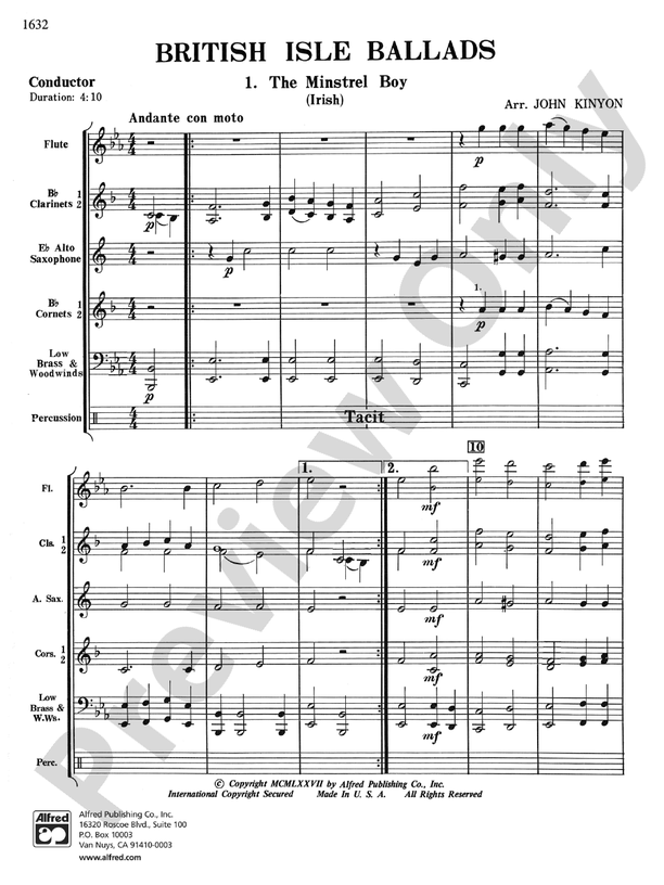 British Isle Ballads: Score: Concert Band Score - Digital Sheet Music ...