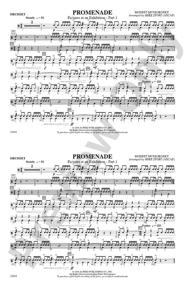 Promenade: Drumset: Drumset Part - Digital Sheet Music Download