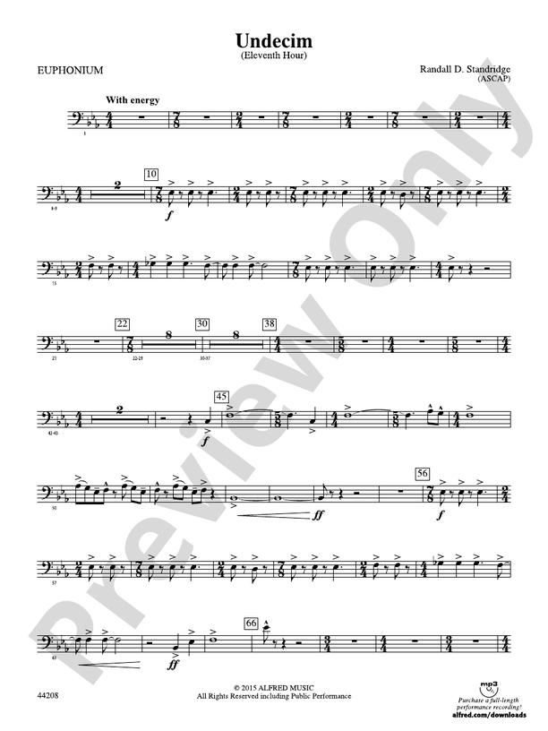 Undecim: Baritone B.C.: Baritone B.C. Part - Digital Sheet Music Download