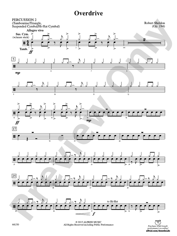 Overdrive: 2nd Percussion: 2nd Percussion Part - Digital Sheet Music ...