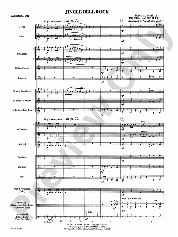 Jingle Bell Rock: Score: Concert Band Score - Digital Sheet Music Download