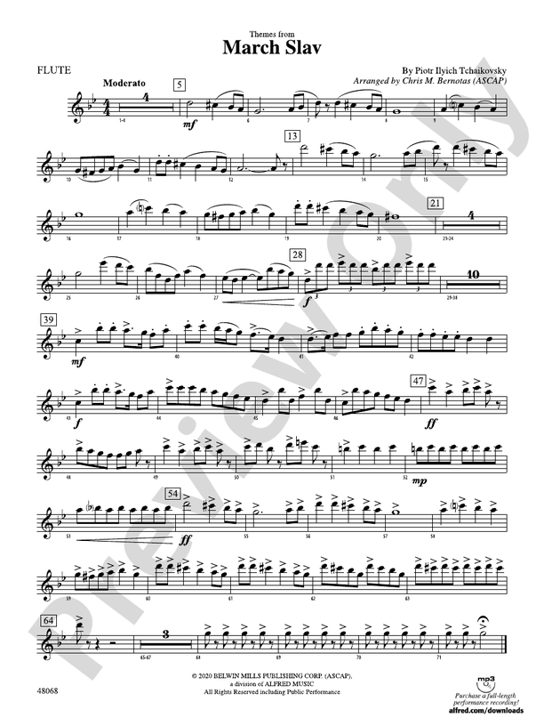 March Slav: Flute: Flute Part - Digital Sheet Music Download