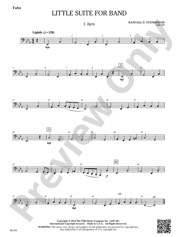 Little Suite for Band: Tuba: Tuba Part: Randall Standridge - Digital ...