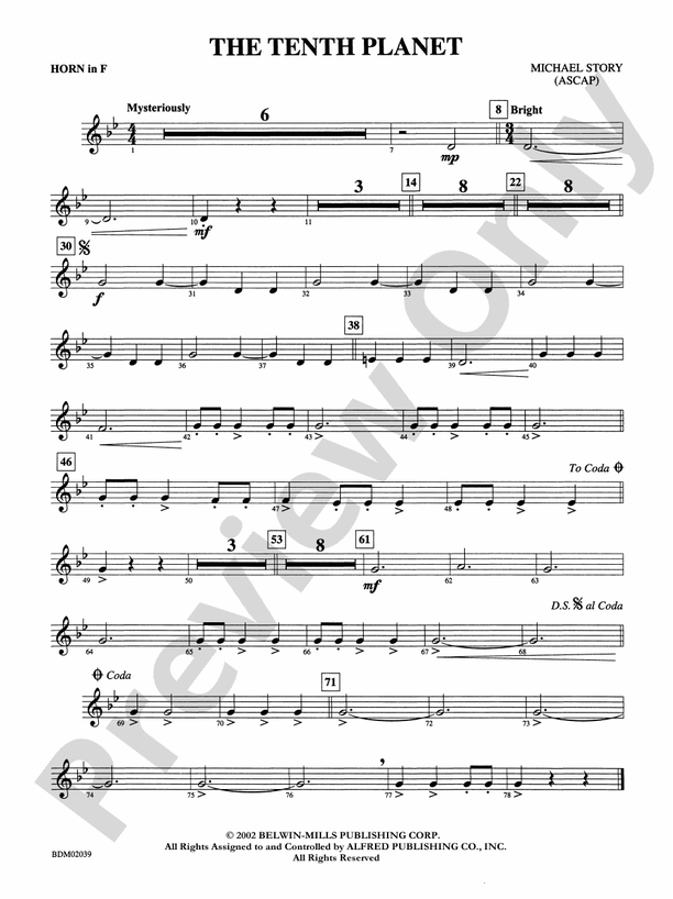 The Tenth Planet: 1st F Horn: 1st F Horn Part - Digital Sheet Music ...