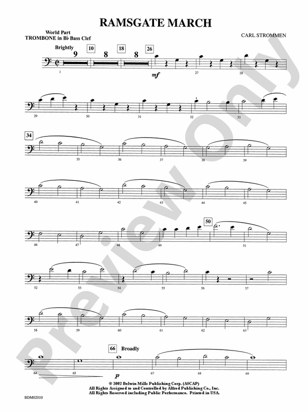 Ramsgate March: WP 1st B-flat Trombone B.C.: WP 1st B-flat Trombone B.C ...