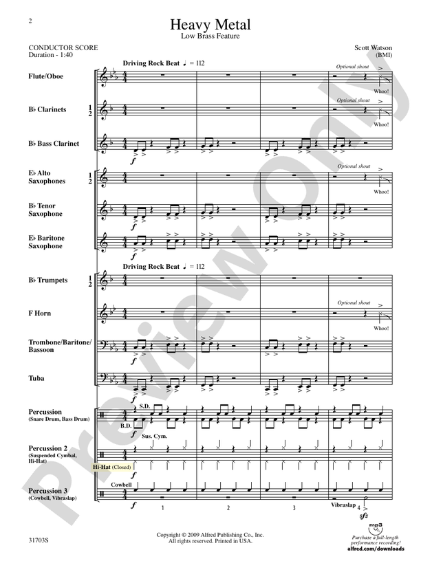 Heavy Metal: Score: Concert Band Score - Digital Sheet Music Download