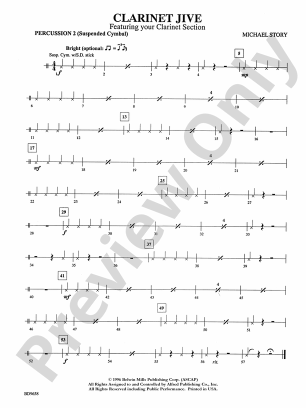 Clarinet Jive: 2nd Percussion: 2nd Percussion Part - Digital Sheet ...