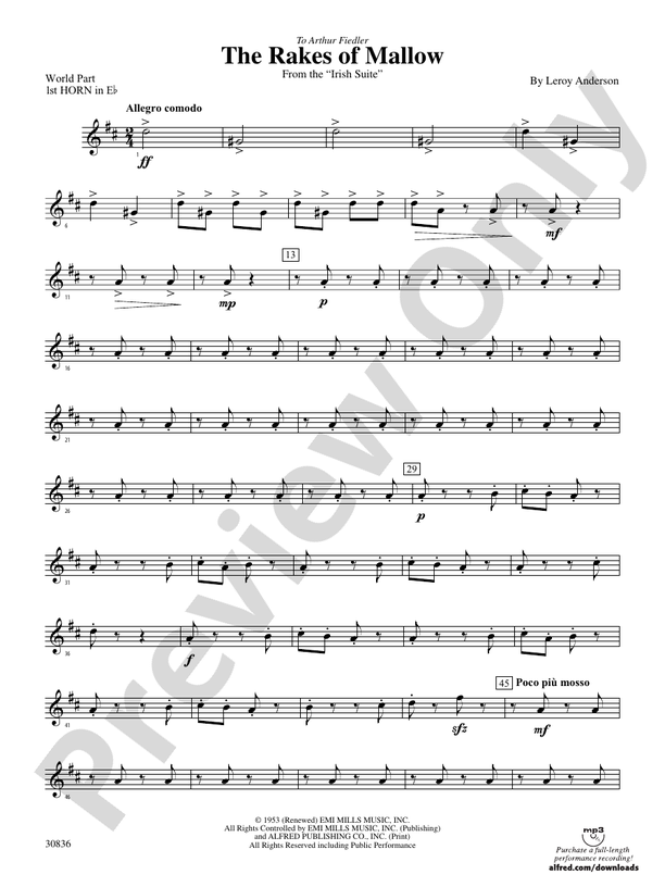 The Rakes of Mallow (from the Irish Suite): (wp) 1st Horn in E-flat ...