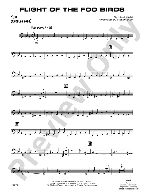 Flight of the Foo Birds: Tuba: Tuba Part - Digital Sheet Music Download