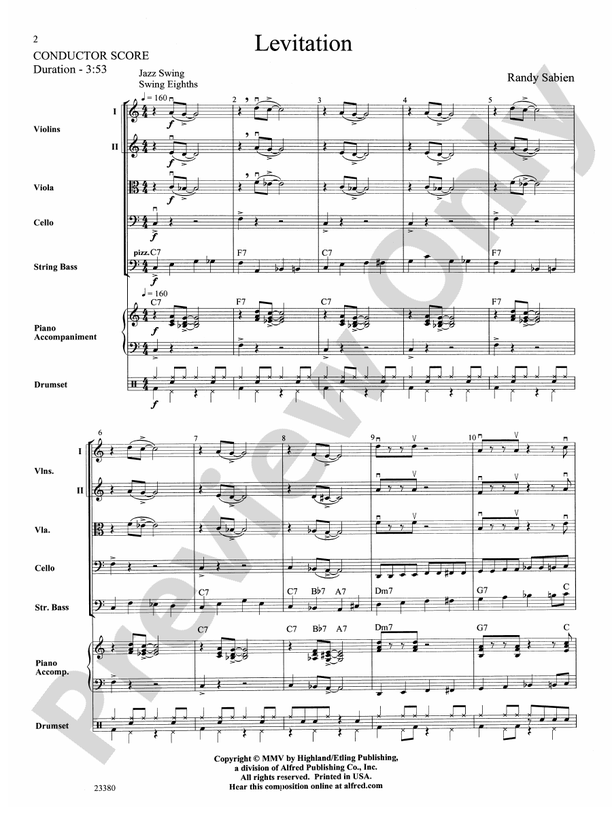 Levitation: Score: String Orchestra Score - Digital Sheet Music Download