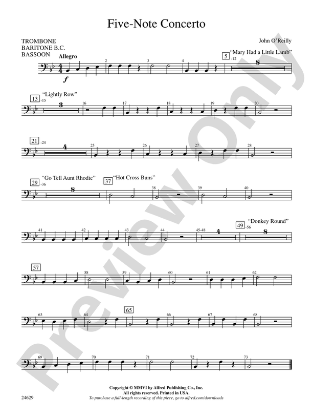 Five-Note Concerto: 1st Trombone: 1st Trombone Part - Digital Sheet ...