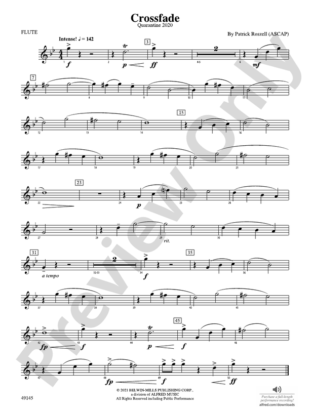 Crossfade: Flute: Flute Part - Digital Sheet Music Download