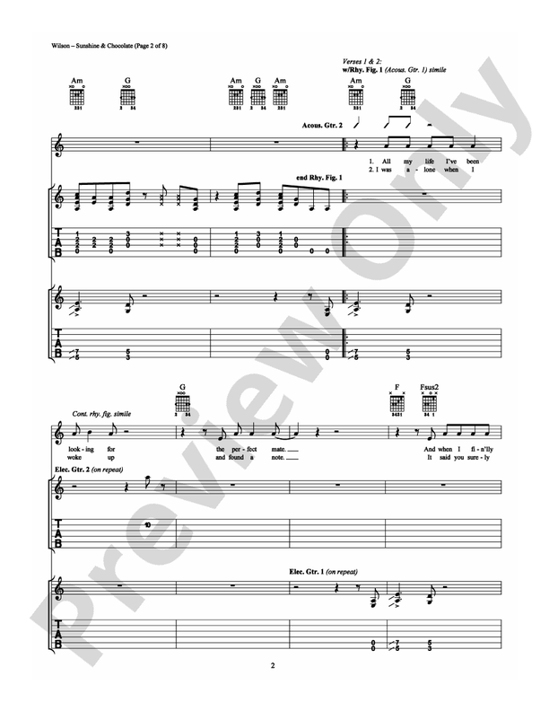 Sunshine & Chocolate: Guitar TAB: Semisonic - Digital Sheet Music Download