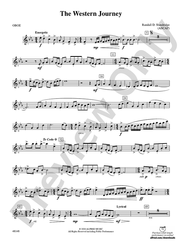 The Western Journey: Oboe: Oboe Part - Digital Sheet Music Download