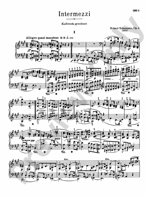 Schumann: Complete Works (Volume I): Op. 4, Intermezzi, No. 1 Part ...