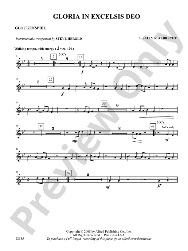 Gloria in Excelsis Deo: 2nd Mallet Percussion: 2nd Mallet Percussion Part - Digital Sheet Music ...