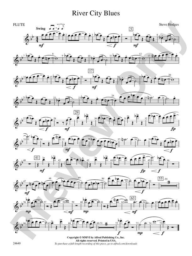 River City Blues: Flute: Flute Part - Digital Sheet Music Download