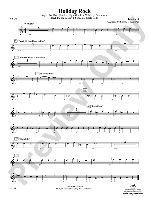 Holiday Rock: Oboe: Oboe Part - Digital Sheet Music Download