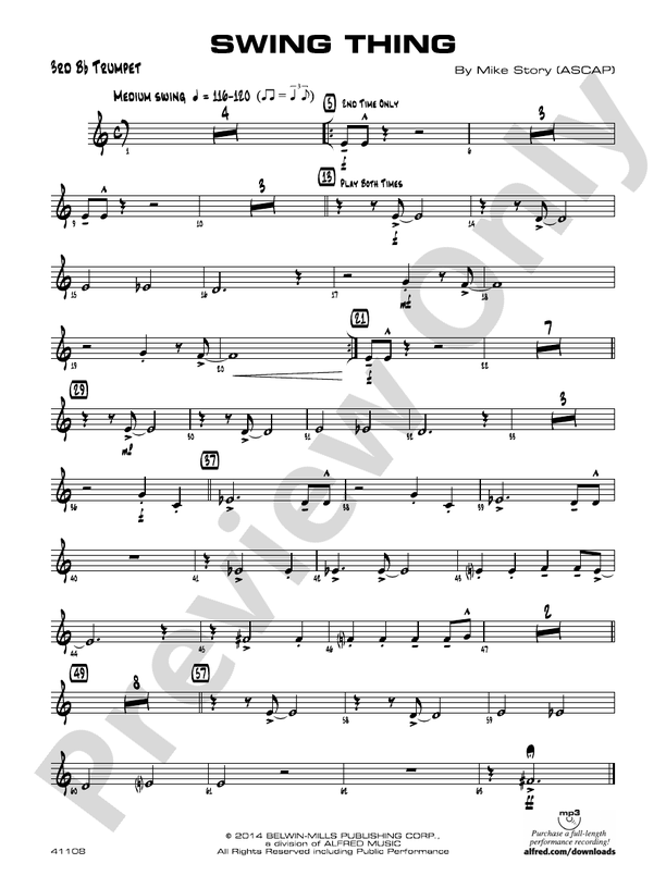 Swing Thing: 3rd B-flat Trumpet: 3rd B-flat Trumpet Part - Digital ...