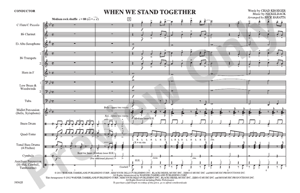 When We Stand Together: Score: Marching Band Score - Digital Sheet ...