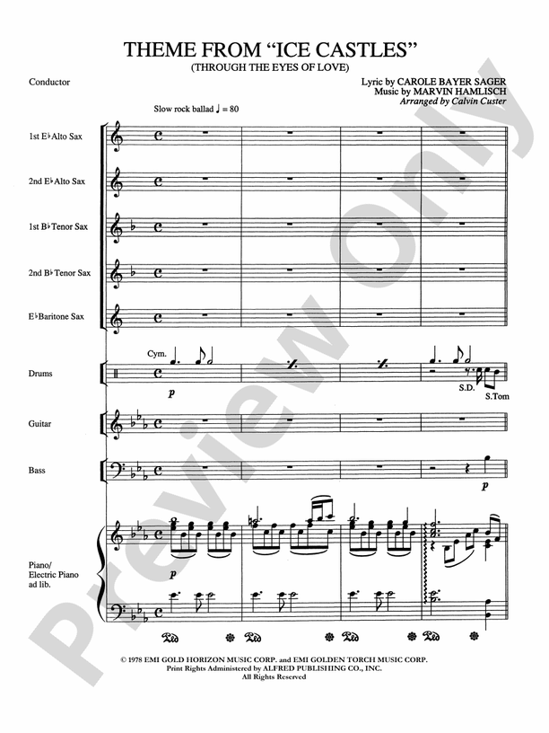 Ice Castles, Theme from (Through the Eyes of Love): Score: Saxophone ...