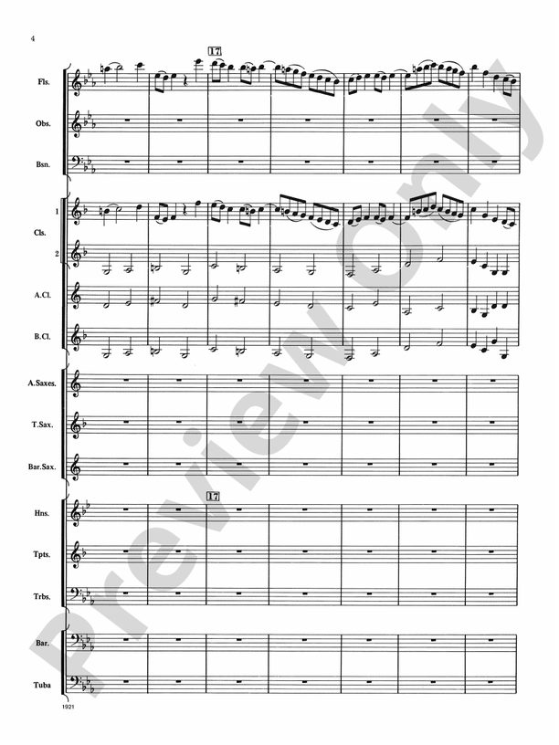 Chorale Prelude in E-Flat: Concert Band Conductor Score & Parts: Johann ...