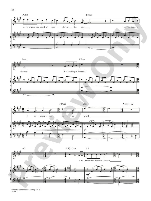 When the Earth Stopped Turning (from "Elegies: A Song Cycle"): Piano/Vocal/Chords: William Finn ...