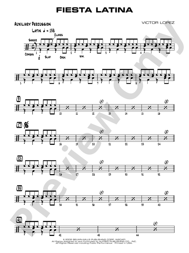 Fiesta Latina: 1st Percussion: 1st Percussion Part - Digital Sheet ...