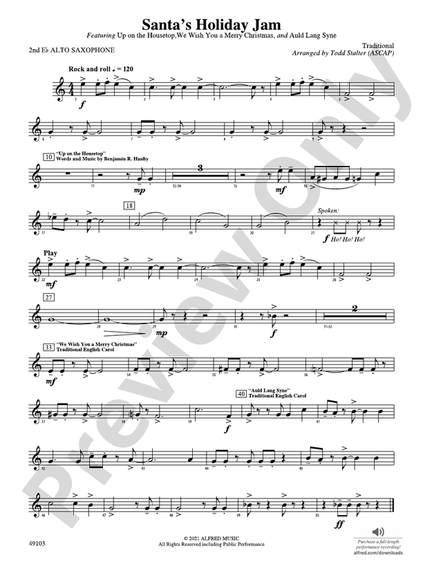 Santa's Holiday Jam: 2nd E-flat Alto Saxophone: 2nd E-flat Alto ...
