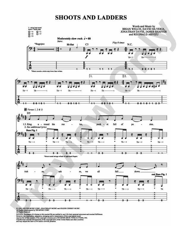 Shoots and Ladders: Bass TAB: Korn - Digital Sheet Music Download