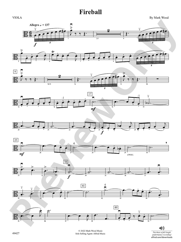 Fireball: Viola: Viola Part - Digital Sheet Music Download