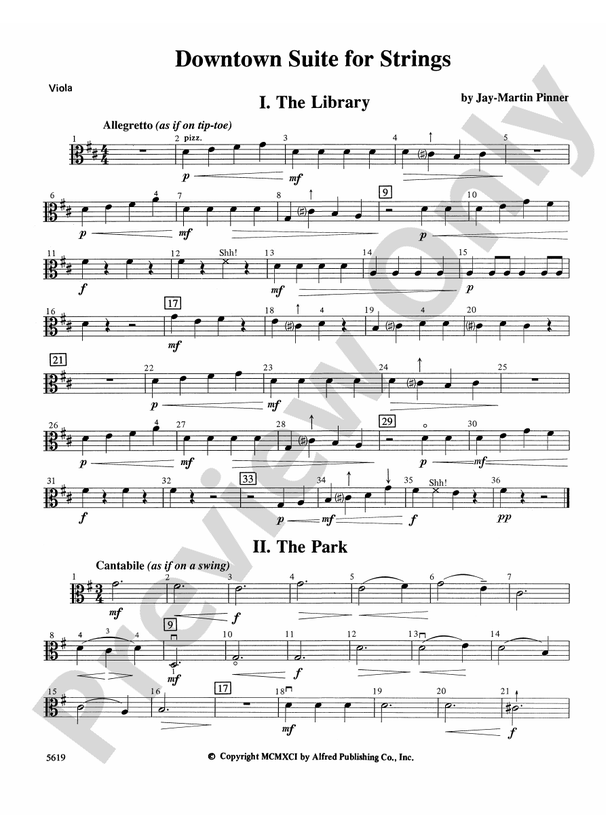 Downtown Suite for Strings: Viola: Viola Part - Digital Sheet Music ...