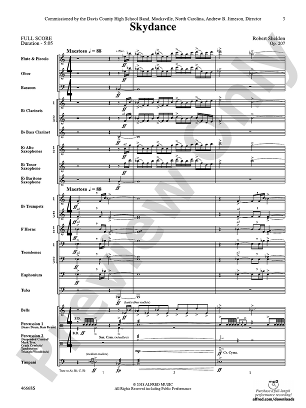 Skydance: Score: Concert Band Score - Digital Sheet Music Download