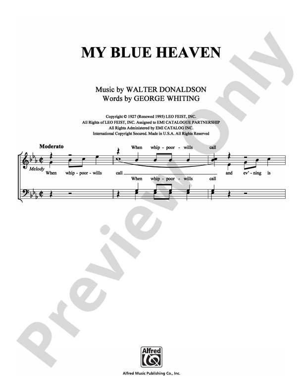 My Blue Heaven: Vocal Group: Walter Donaldson - Digital Sheet Music ...