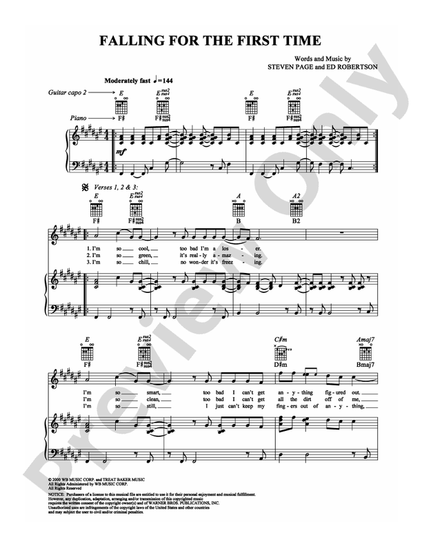 Falling for the First Time: Piano/Vocal/Chords: Barenaked Ladies ...