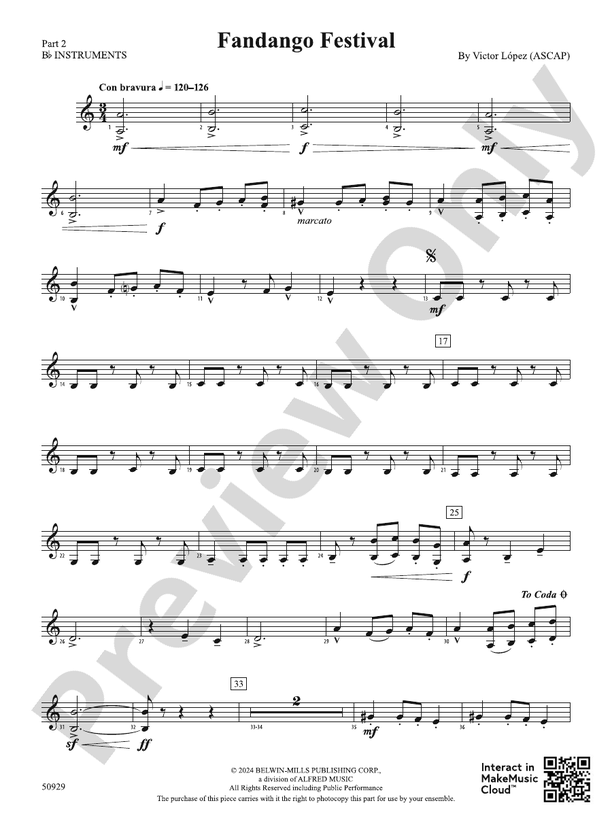 Fandango Festival: Part 2 - B-flat Instruments: Part 2 - B-flat Instruments Part - Digital Sheet ...