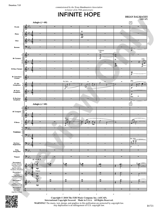 Infinite Hope: Score: Concert Band Score: Brian Balmages - Digital ...