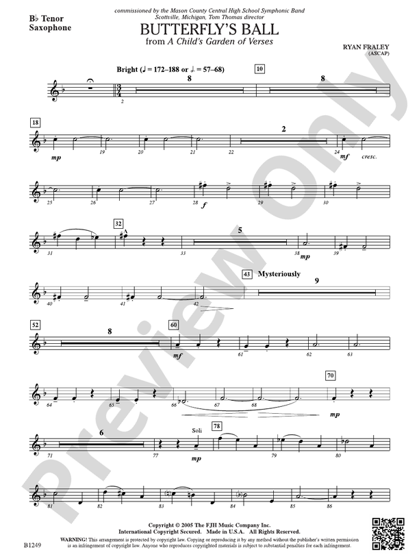 Butterfly's Ball (from A Child's Garden of Verses): B-flat Tenor ...